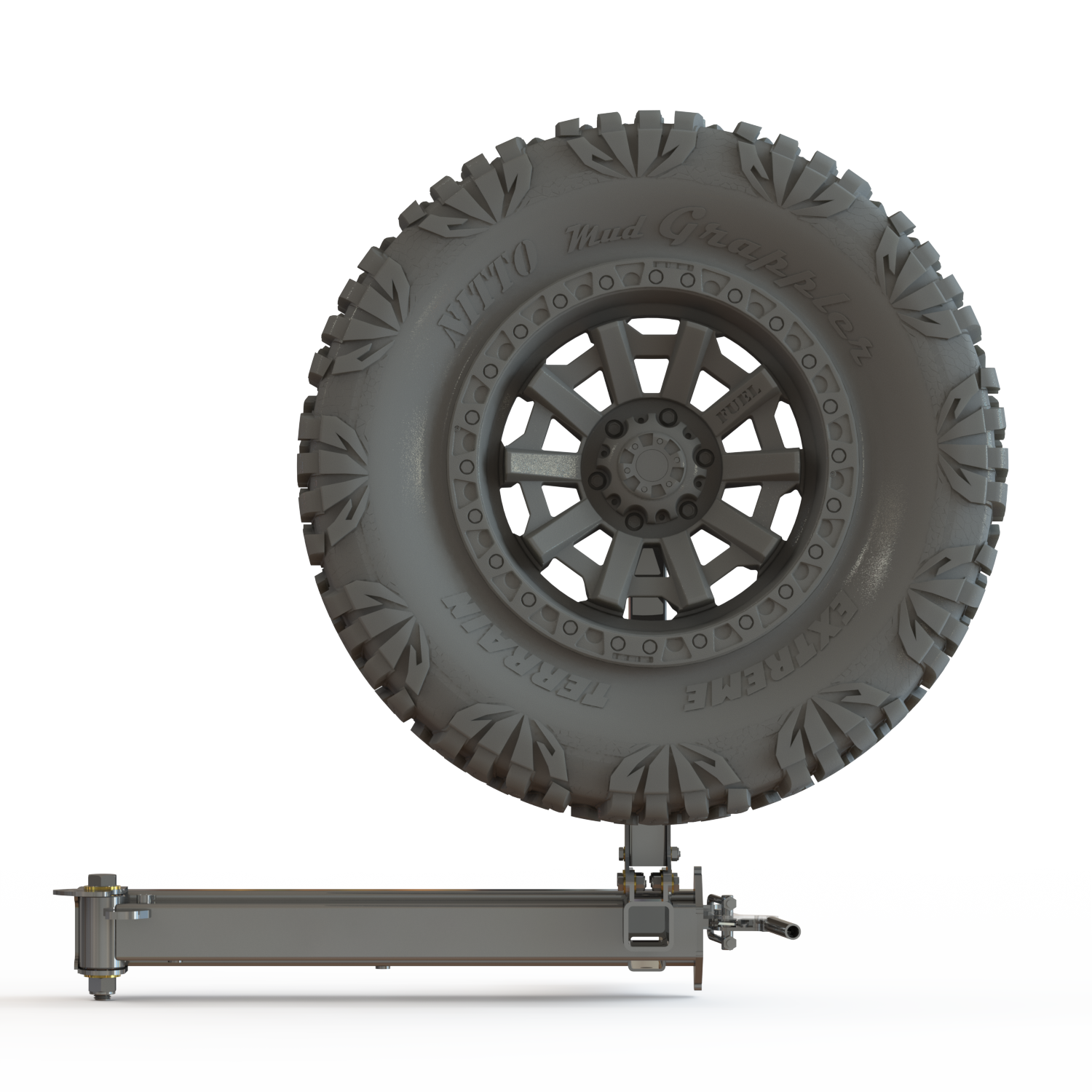 Swinging Wheel Carrier - Single Trail Rack