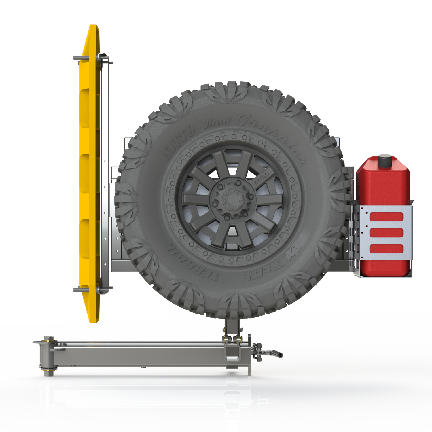 Swinging Wheel Carrier - Single Trail Rack