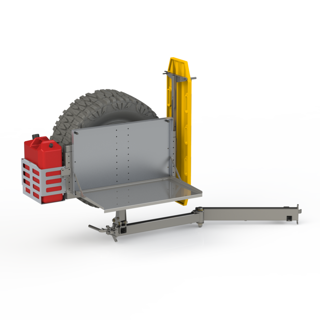 Swinging Wheel Carrier - Single Trail Rack