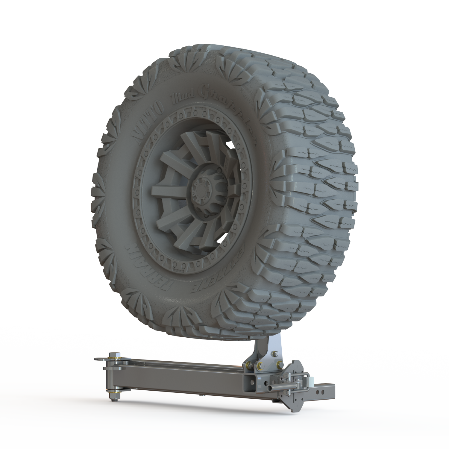 Swinging Wheel Carrier - Single Trail Rack